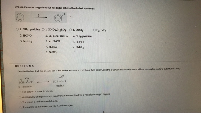Solved Choose the set of reagents which will BEST achieve | Chegg.com