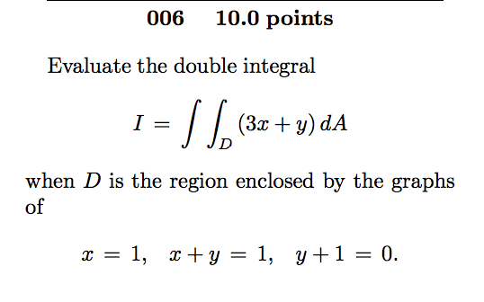 Solved Evaluate the double integral I = double Integral_D | Chegg.com