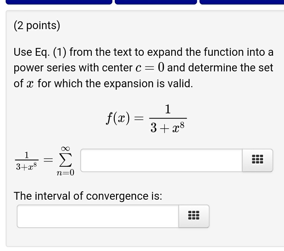 Solved (2 points) Use Eq. (1) from the text to expand the | Chegg.com