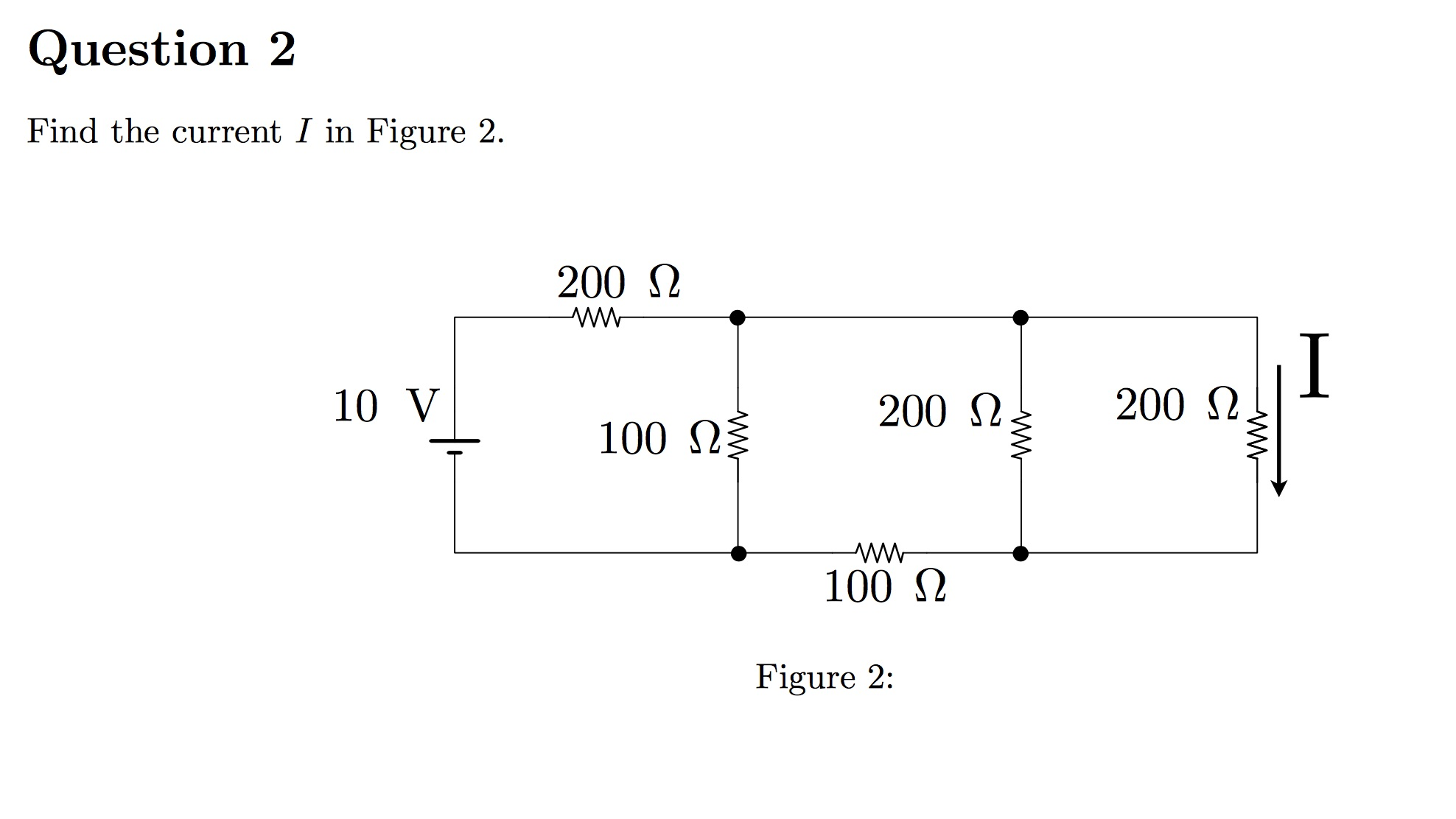 Solved Find the current I in Figure 2. | Chegg.com