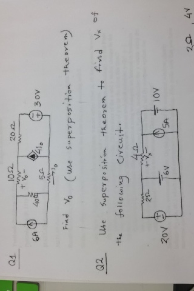 Solved Find V_0 (Use superposition theorem) use | Chegg.com