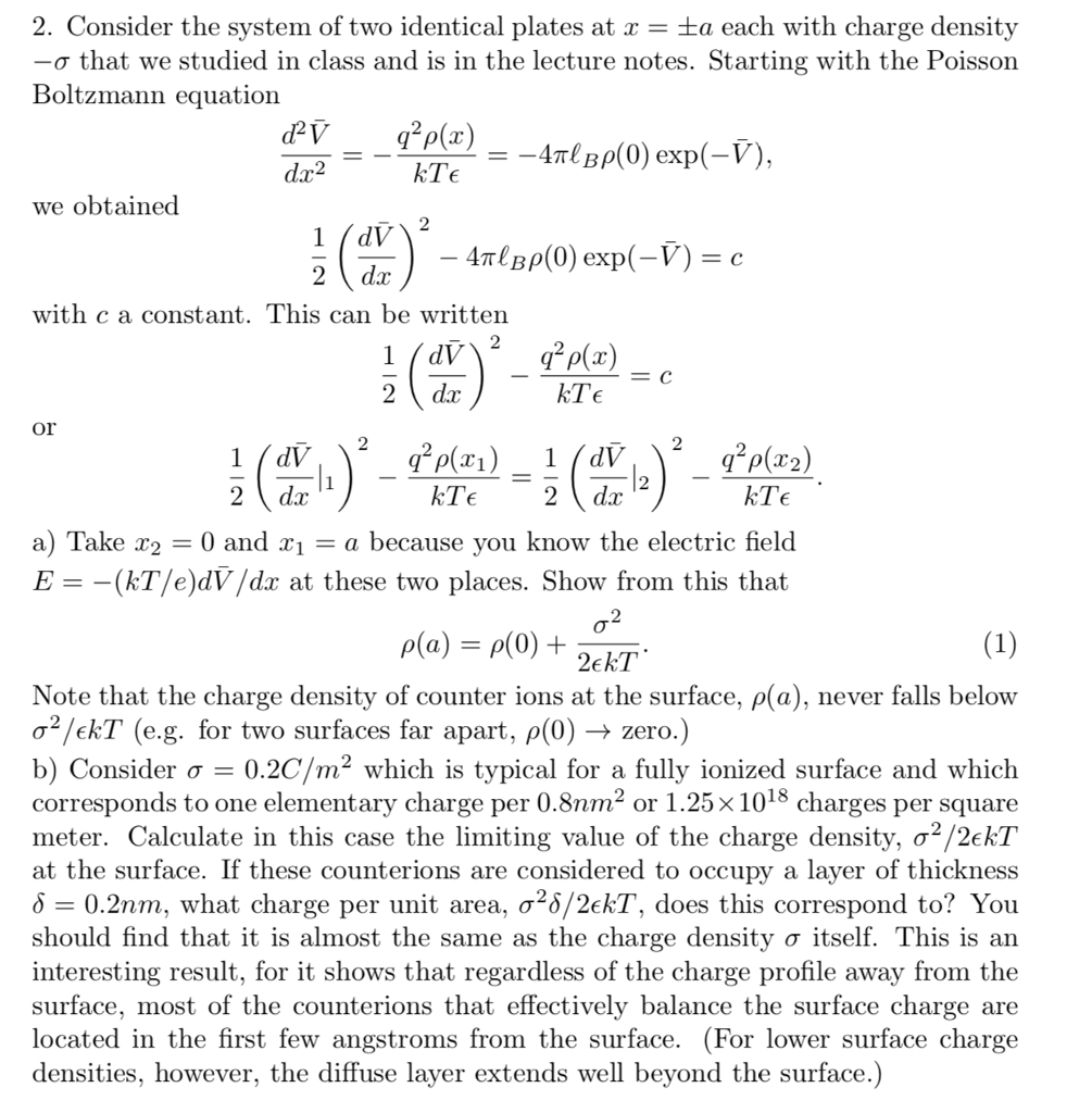 Solved 2. Consider the system of two identical plates at x | Chegg.com