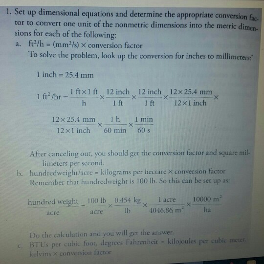 Solved 1. Set up dimensional equations and determine the | Chegg.com