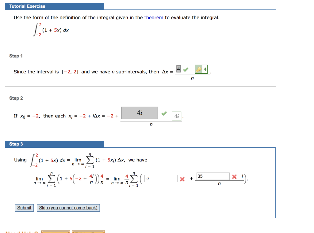 Solved Tutorial Exercise Use the form of the definition of | Chegg.com
