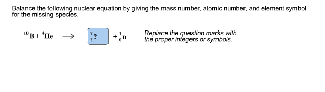 Solved: Balance The Following Nuclear Equation By Giving T... | Chegg.com