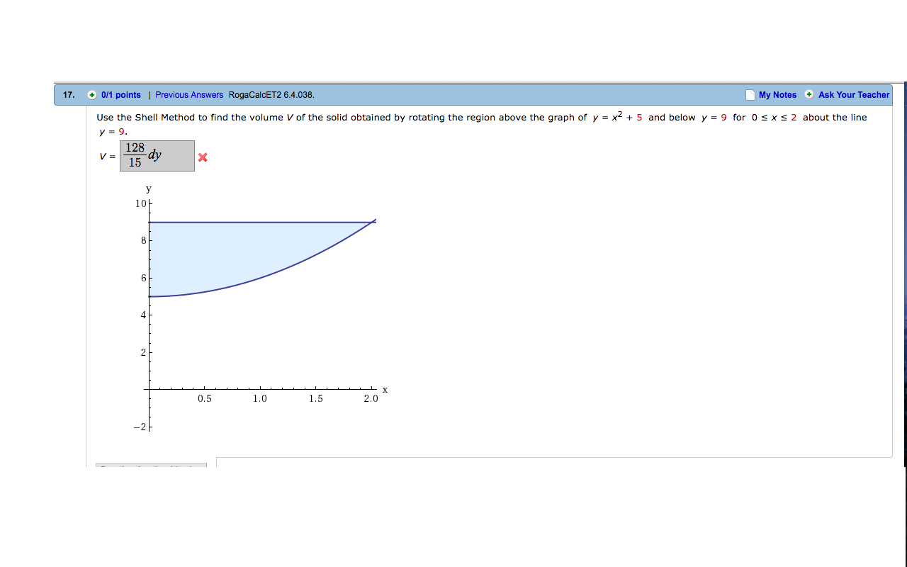 Solved Use The Shell Method To Find The Volume V Of The Chegg Solved Use The Shell Method To Find The Volume V Of The Chegg