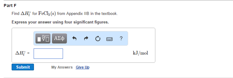 Solved Find Delta H_f^degree for FeCl_3(s) from Appendix IIB | Chegg.com