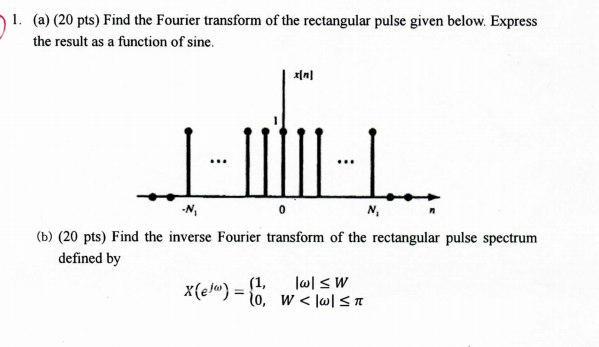 Solved Find the Fourier transform of the rectangular pulse | Chegg.com