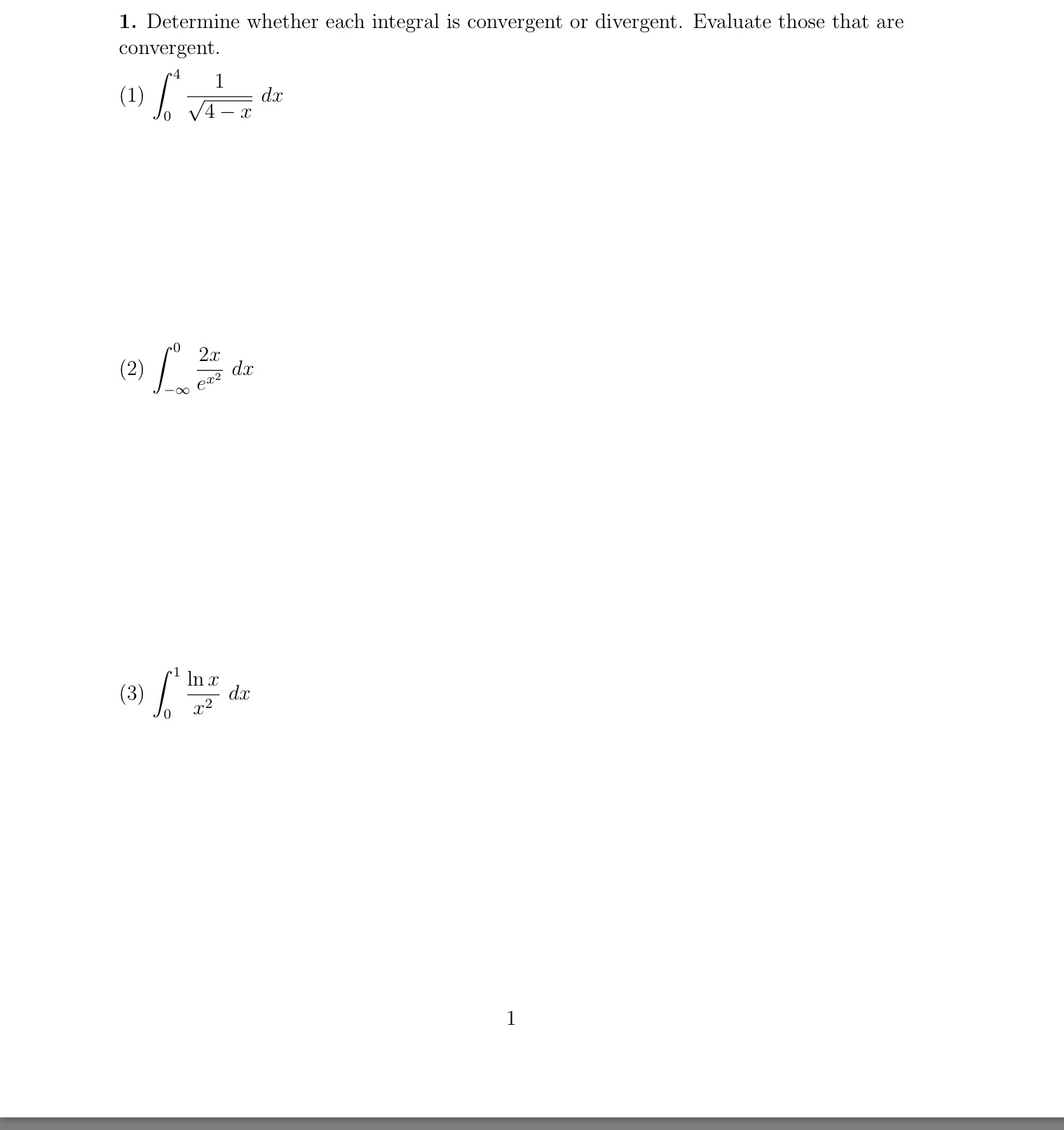 Solved Determine whether each integral is convergent or | Chegg.com