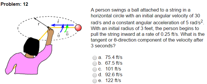 Solved A person swings a ball attached to a string in a | Chegg.com