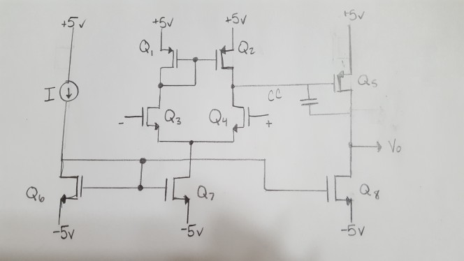 Solved A) Determine max and min Vcm (Common Mode Voltage) | Chegg.com