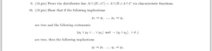Solved Prove the distributive law A intersection (B union C) | Chegg.com