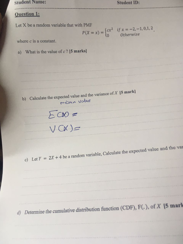 Solved Let X be a random variable that with PMF P(X = x) = | Chegg.com