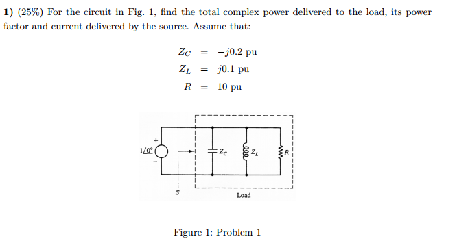 Solved For the circuit in Fig. 1, find the total complex | Chegg.com