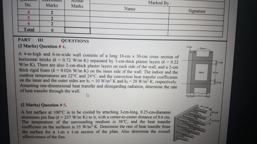 Solved NoM Actual Marked By Marks Marks Name 2 Signature | Chegg.com
