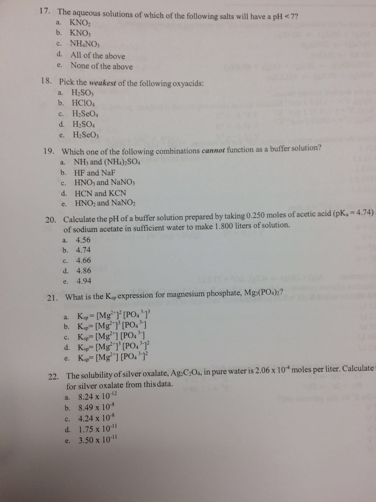 Solved The aqueous solutions of which of the following salts | Chegg.com