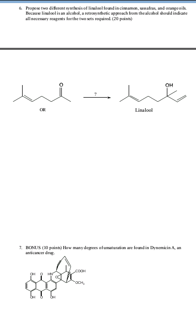 Solved 6. Propose two different synthesis of linalool found | Chegg.com