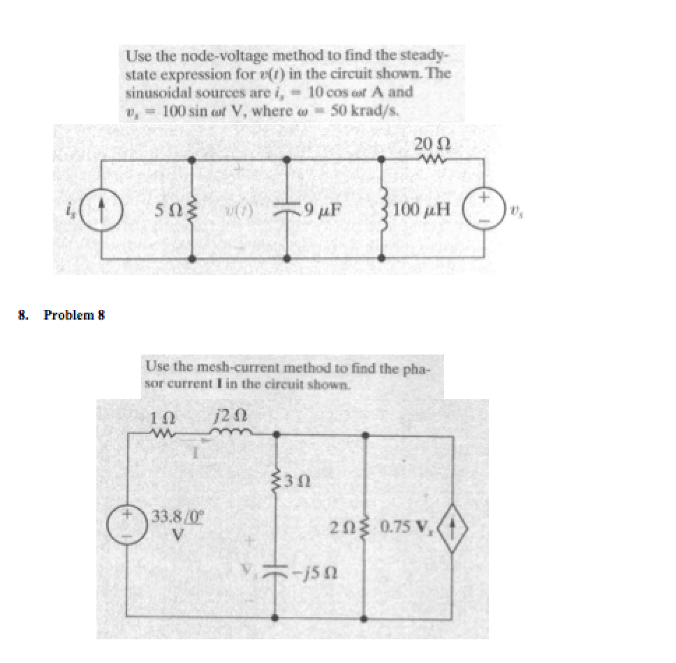 Solved Use the node-voltage method to find the steady-state | Chegg.com