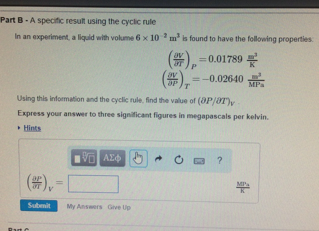 Solved Part B - A specific result using the cyclic rule In | Chegg.com