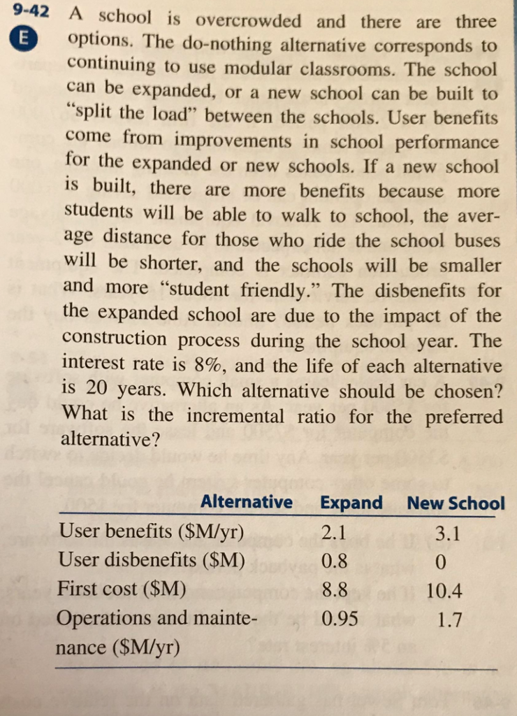Solved 9-42 A school is overcrowded and there are three | Chegg.com