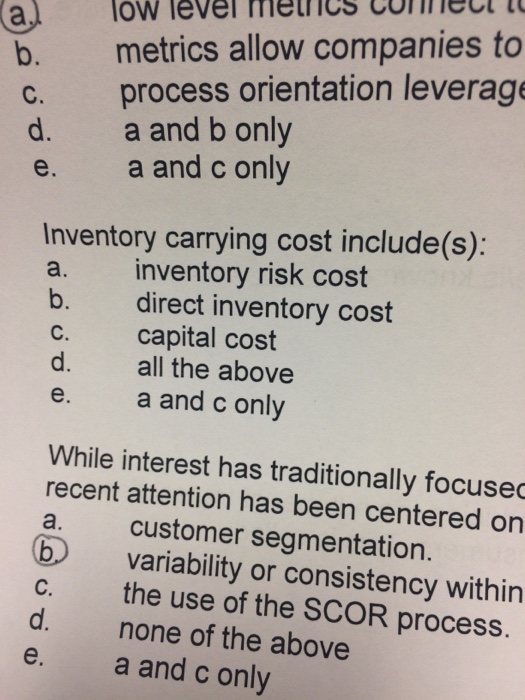Solved Inventory carrying cost include (s): Inventory risk | Chegg.com