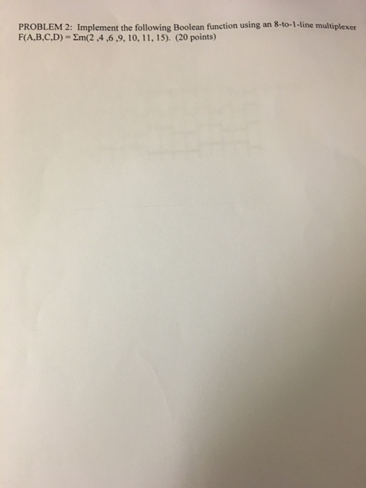 Solved Implement the following Boolean function using an | Chegg.com