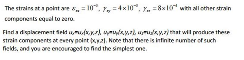 Solved The strains at a point are epsilon _xx = 10^-3, | Chegg.com