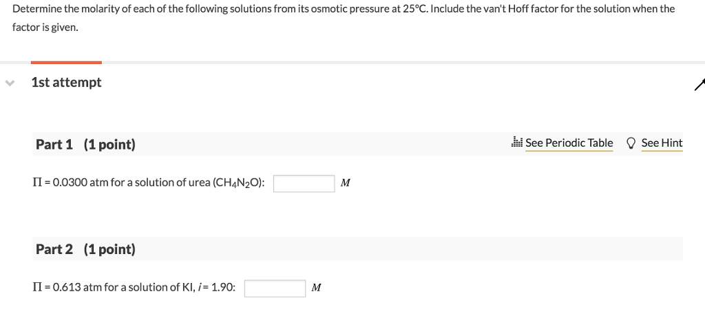 Solved Determine the molarity of each of the following | Chegg.com