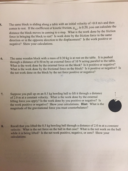 Solved The same block is sliding along a table with an | Chegg.com