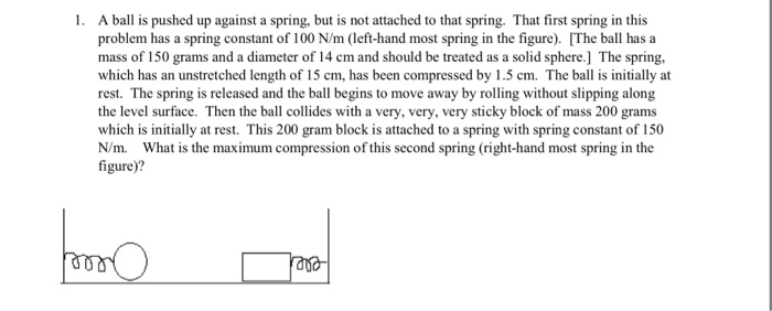 Solved A ball is pushed up against a spring, but is not | Chegg.com