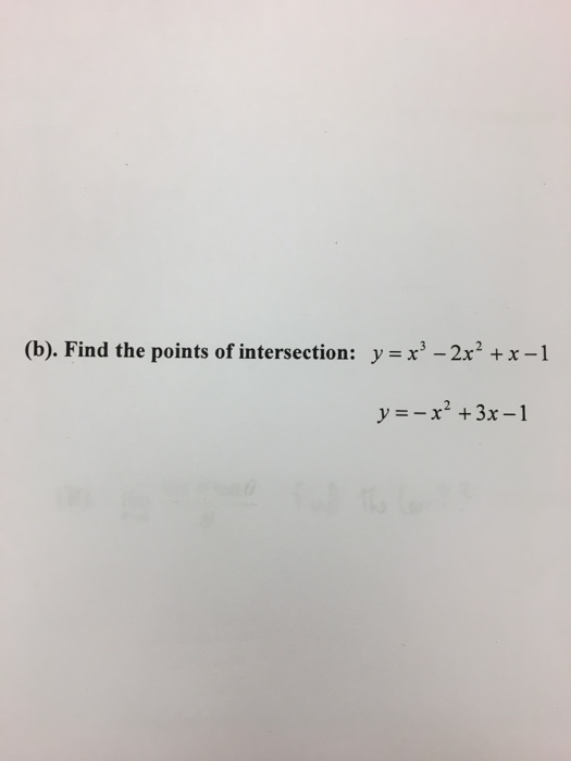 Solved Find the points of intersection: y = x^3 - 2x^2 + x | Chegg.com