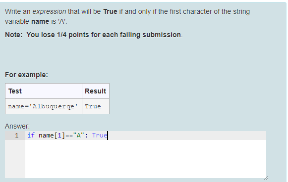 Solved Write an expression that will be True if and only if | Chegg.com