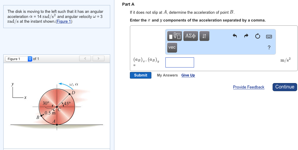 Solved Part A The disk is moving to the left such that it | Chegg.com