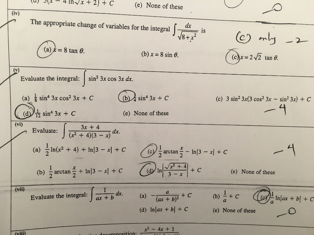 Solved The appropriate change of variable for the integral | Chegg.com