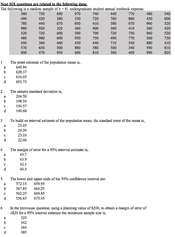 Solved The following is a random sample of n = 81 | Chegg.com