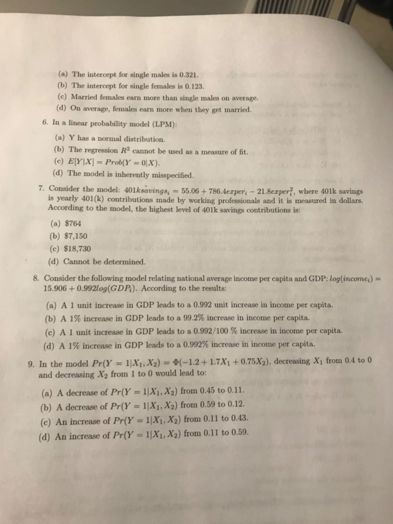 Solved Part 3: Multiple Choice. Circle the BEST answer to | Chegg.com