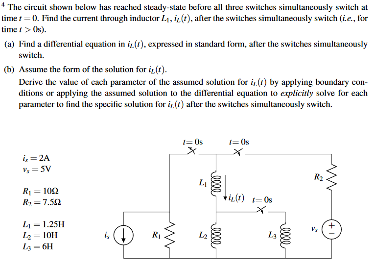 Solved The circuit shown below has reached steady-state | Chegg.com