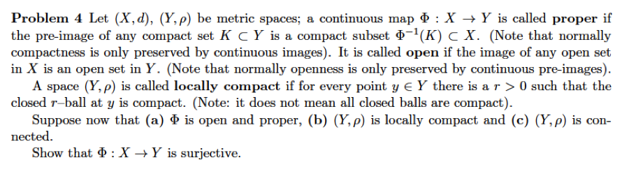 Solved Problem 4 Let X D Y P Be Metric Spaces A