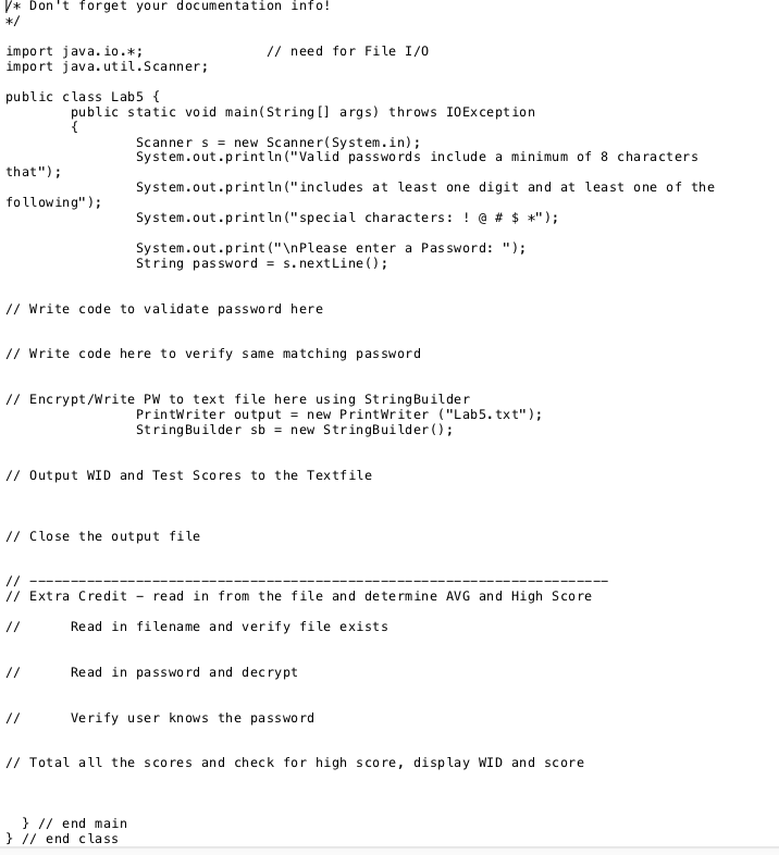 Before you begin, DOWNLOAD the file Lab5.java from | Chegg.com