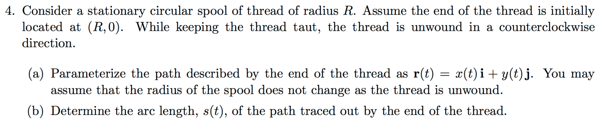 Solved Consider a stationary circular spool of thread of | Chegg.com