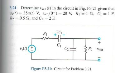 Solved Determine vout (t) in the circuit in Fig. P3.21 given | Chegg.com