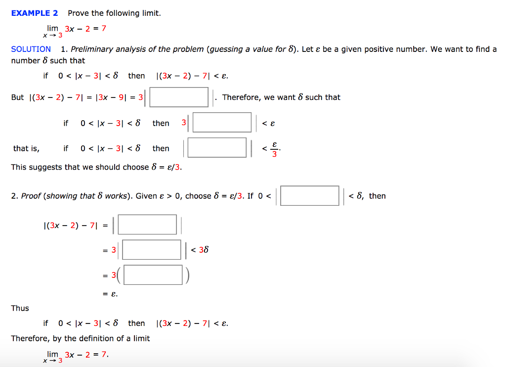 Solved Prove The Following Limit Lim x Rightarrow 3 3x 2 Chegg