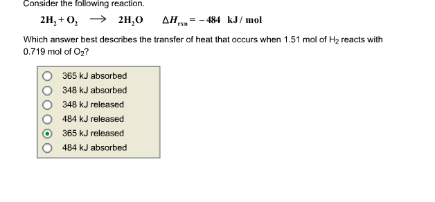 Solved Consider the following reaction. 2H_2 + O_2 | Chegg.com