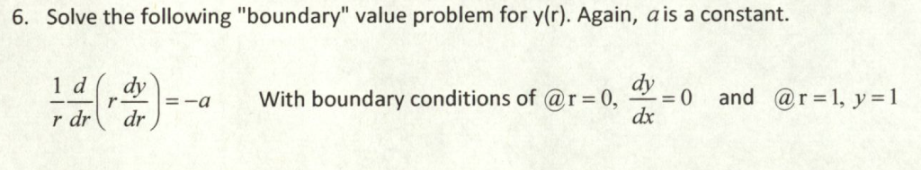 Solved Solve the following "boundary" value problem for | Chegg.com