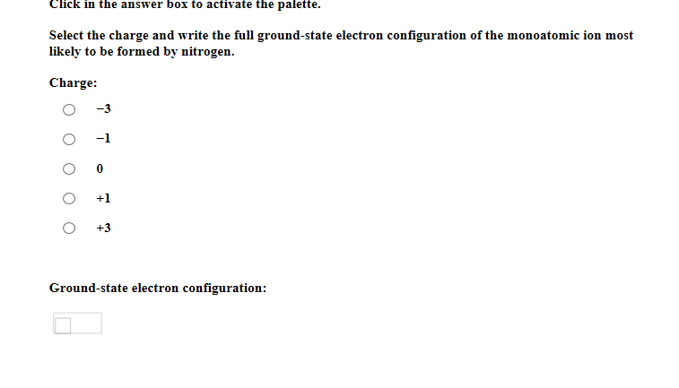 Solved Select The Charge And Write The Full Ground State