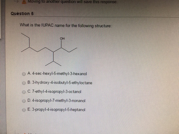 Solved What is the IUPAC name for the following structure: | Chegg.com