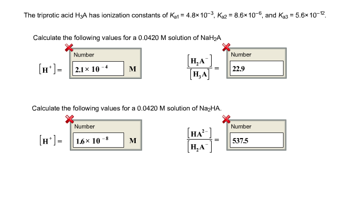 Solved The triprotic acid H3A has ionization constants of | Chegg.com