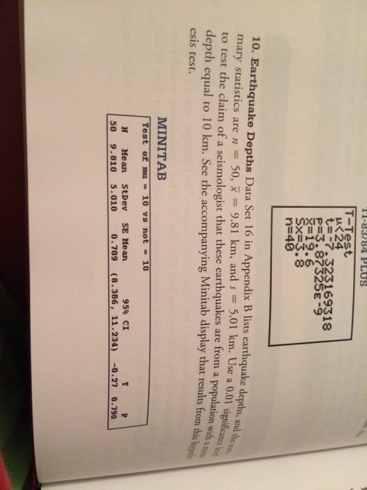 Solved Depths Data Set 16 in Appendix B lists earthquake | Chegg.com