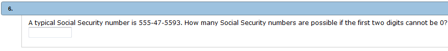 Solved A typical Social Security number is 555-47-5593. How | Chegg.com