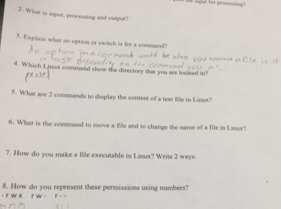 Solved Linux command answer all of the question from 2 to 8 | Chegg.com